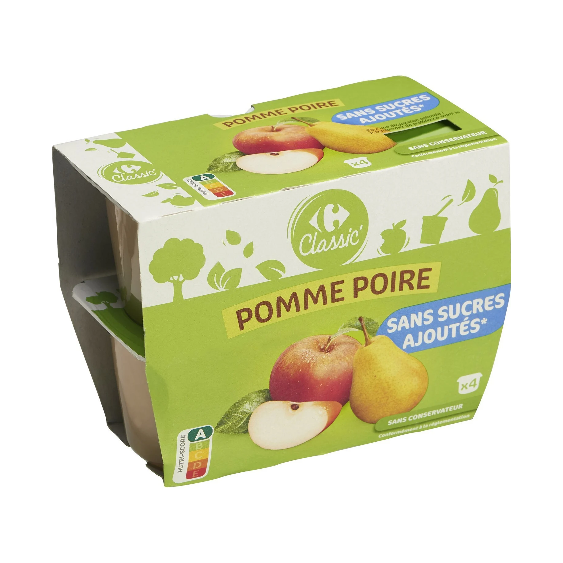 Compote pomme poire sans sucres ajoutés CARREFOUR CLASSIC' - Carrefour ...